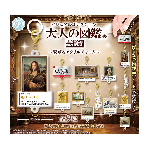 【発売日：2026年07月31日】ビジュアルコレクション 大人の図鑑 芸術編 繋がるアクリルチャームメーカー：マルカラインナップ1.ヘッダー2.モナ・リザ3.ひまわり4.真珠の耳飾りの少女5.落穂拾い6.ヴィーナスの誕生7.ミロのヴィーナス...