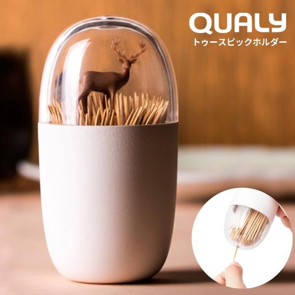 QUALY クオリー 爪楊枝 ケース [トゥースピックホルダー 爪楊枝入れ ようじ入れ つまようじ入れ 爪楊枝 ようじ 入れ ケース トナカイ 動物 おしゃれ 便利 歯 ピック かわいい ギフト]■ SPEC ■・原産国：Made In T...