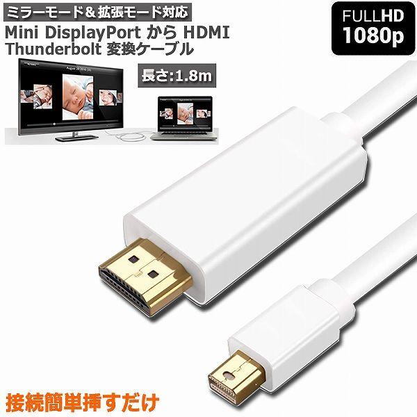 MiniDPtoHDMIはミニディスプレーポート/サンダーボルト付くのパソコンがHDMIインターフェース付のHDTV、モニター、プロジェクターと接続して、ムービーやゲーム等を楽しめるものですオーディオとビデオが同時に送信できます。最大108...