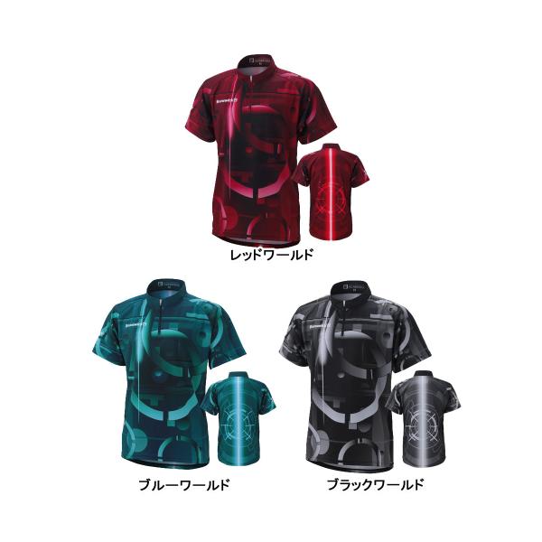 受注生産品/B+/ボウリングウェア 立襟ジッパーシャツ/BP045(M・I・R・A・I)カラー：レッドワールド、ブルーワールド、ブラックワールドサイズ：140・150・XS・S・M・L・XL・2XL・3XL生地種類：SP100改国産生地：ス...