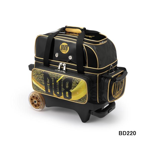 DV8/ボウリング ダブルローラーバッグ/BD220(25)機能性とデザイン性を兼ね備えた従来定番モデルとなります。最新モールドを使用しており、スリムだけれども大容量収納が可能なバッグです。ボール２個が収納可能、バッグ側面と前方部分にポケッ...