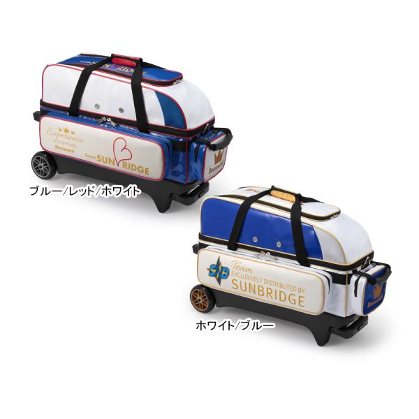 SUNBRIDGE/ボウリング チームサンブリッジ・プレミアム・トリプルローラーバッグ(25)ボール3個が収納可能なサイドポケット付きのボウリングバッグ（シューズやアクセサリーケースも収納可能です。）シューズとアクセサリーエリア一体型モデル...