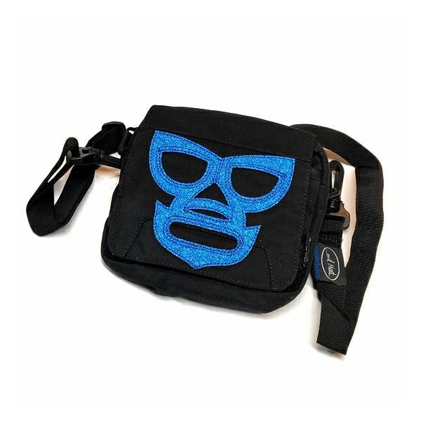 ■サイズ：　H約15cm×W約18cm×マチ約3cm■素材：ポリエステル　グリッター素材：布×本革　(※本革の上にラメ素材を貼り、コート材を塗っています。)■本体カラー:ブラック●アンドミートオリジナルデザインのマスクマンをモチーフにしたコ...