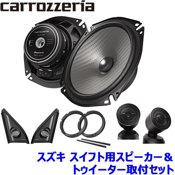 スピーカー(TS-F1750S)＋取付キット(UD-K536)＋トゥイーター取付キット(UD-K309)のスズキ スイフト用セット。手軽に高音質が楽しめるFシリーズエントリーモデル。