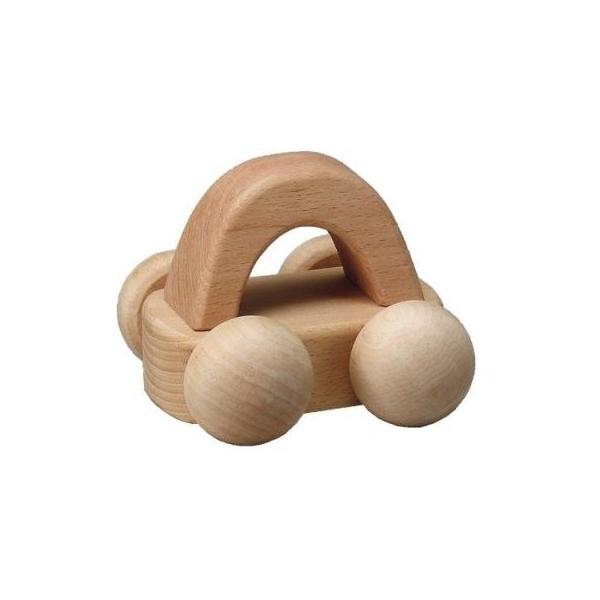 くるまを前に押しても、後ろに引いても優しいオルゴールのメロディーが流れます。曲名： スモールワールド（小さな世界） 「ディズニーランド パレードソング」無塗装・無着色のブナ無垢材を使用、角は大きく面取りし、木肌はサンドペーパーで手仕上げして...