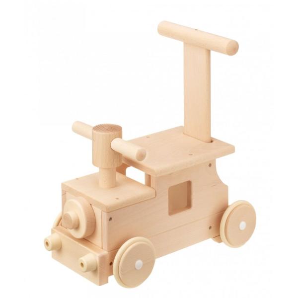 平和工業、MOCCOシリーズ、発売以来46年のロングセラー商品です。リニュアルしました！木目が美しく、しっかりした質感のブナ材で作りました。日本製シンプルな、とても木のおもちゃらしい一品です。ポッポ〜と鳴ります。手押し、乗用遊び。対象年齢：...