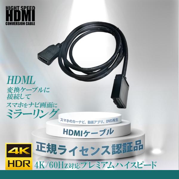 ◆HDMI変換ケーブル　4K 60Hz対応 プレミアムハイスピード◆タイプE→タイプAタイプEのコネクターを一般的なタイプAに変換！◆映像をナビ画面にミラーリングスマホ、iPhone、switchなどの映像もカーナビで楽しめる！各種動画配信...