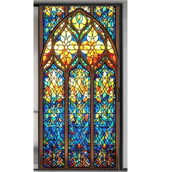【発売日：2026年05月25日】【チューリップの花柄、高級感あり】めかくしシートは3D技術で作った精巧な花柄で、立体感あふれて、芸術ガラスに見えます。貼った後はガラスを透く光の角度や状態などによって虹色が出て、変化して来ることができます。...