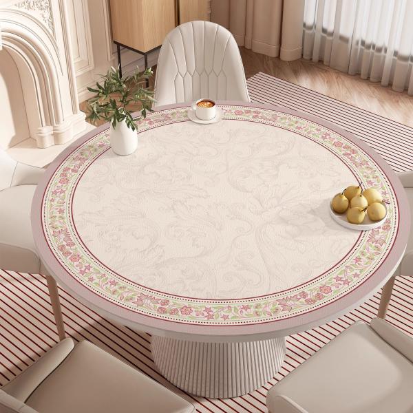 【発売日：2026年08月11日】【多彩なシーンで大活躍】丸テーブル用の円形テーブルクロスは、ダイニングテーブルだけでなく、カフェテーブルやティータイムのサイドテーブル、書斎のデスクなど多様な場面にマッチします。実用性と高いデザイン性を兼ね...