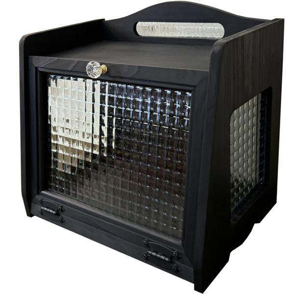 サイズ幅約35センチ×奥行約25センチ×高さ約32センチ天然素材を使用してのハンドメイドのためサイズには若干の誤差がございます。材質徳島県の神山町産ひのき（無垢材）色ブラックステインご覧になるブラウザの環境などにより実際と色が違ってみえる場...