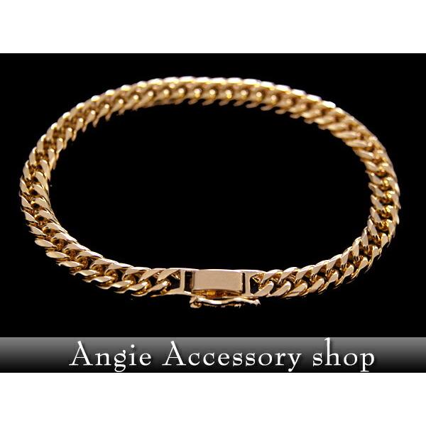 Wロック W6面 20cm 6mm 喜平ブレスレット 18KGP素材：真鍮に18KGP（18金メッキ）長さ：20cm　幅：6mm　重さ：15g留め具：Wロック中折れ二段（ストッパー付き）カラー：ゴールドカット：W6面人気のロック付き喜平ブレ...