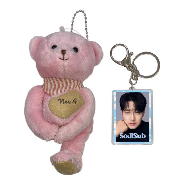 ■キーホルダー付きバースデーベア・韓流グッズベアの足の裏に誕生日入りボールチェーン付き■サイズ：ベア本体約12ｃｍ×6ｃｍ、キーホルダー本体約4ｃｍ×4cm■区分：雑貨・韓国製■広告文責：アンジーソウル/0276-55-6707