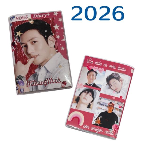 ■ダイアリー手帳・韓流グッズＡ６サイズのダイアリー手帳です。ビニールカバー付き、写真とダイアリーは取り外せます。中のダイアリー手帳は市販のものですので写真は入っていません。■サイズ：Ａ６（約11×15.5ｃｍ)