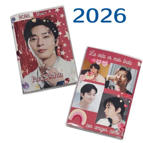 ■ダイアリー手帳・韓流グッズＡ６サイズのダイアリー手帳です。ビニールカバー付き、写真とダイアリーは取り外せます。中のダイアリー手帳は市販のものですので写真は入っていません。■サイズ：Ａ６（約11×15.5ｃｍ)