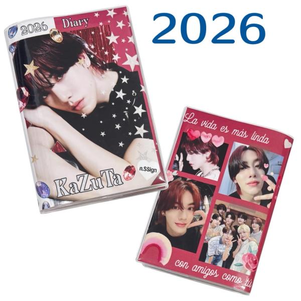 ■ダイアリー手帳・韓流グッズＡ６サイズのダイアリー手帳です。ビニールカバー付き、写真とダイアリーは取り外せます。中のダイアリー手帳は市販のものですので写真は入っていません。■サイズ：Ａ６（約11×15.5ｃｍ)