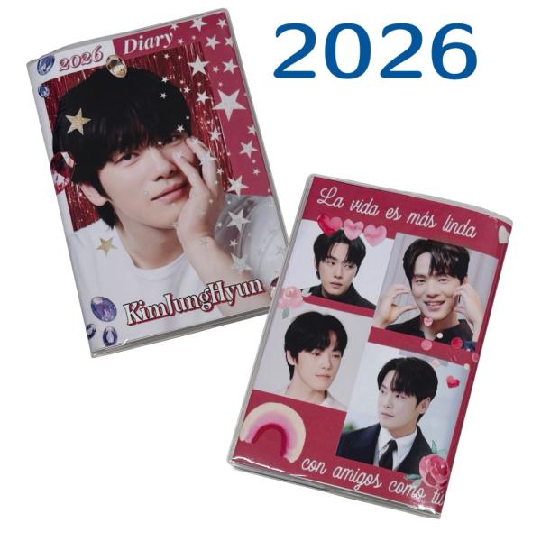 ■ダイアリー手帳・韓流グッズＡ６サイズのダイアリー手帳です。ビニールカバー付き、写真とダイアリーは取り外せます。中のダイアリー手帳は市販のものですので写真は入っていません。■サイズ：Ａ６（約11×15.5ｃｍ)