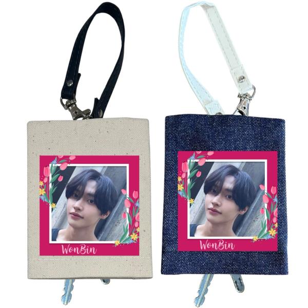 ★アイボリーはキャンバス生地にプリントしてあるため黒い斑点がありますがご了承くださいませ。■布製キーケース　韓流グッズ・伸縮するリールがついているのでバッグなどに付けたまま使用できて便利です。・リールを最後まで引っ張ると故障する場合がありま...