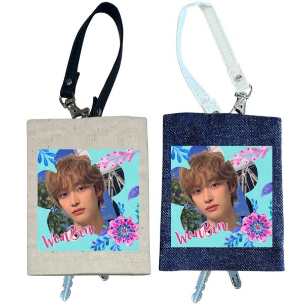 ★アイボリーはキャンバス生地にプリントしてあるため黒い斑点がありますがご了承くださいませ。■布製キーケース　韓流グッズ・伸縮するリールがついているのでバッグなどに付けたまま使用できて便利です。・リールを最後まで引っ張ると故障する場合がありま...