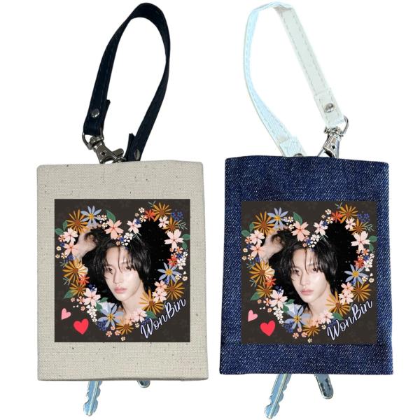 ★アイボリーはキャンバス生地にプリントしてあるため黒い斑点がありますがご了承くださいませ。■布製キーケース　韓流グッズ・伸縮するリールがついているのでバッグなどに付けたまま使用できて便利です。・リールを最後まで引っ張ると故障する場合がありま...