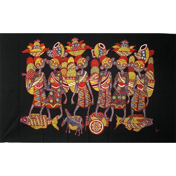 現代アート感あふれる画風ですが、なんともいえない雰囲気を持っている作品です。農村の風景のようですが、描かれている人たちは妖精のような雰囲気です。 （良くわかりません・・）ゆらゆら揺れながらユーモアたっぷりに描かれた妖精たちと、周囲に描かれた...