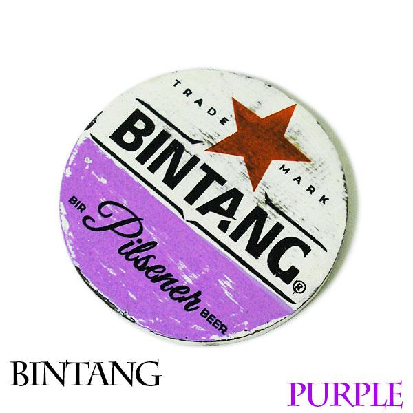 おなじみバリの【BINTANG】ビールのロゴが描かれたお洒落な木製コースターが新着です☆表・裏とも印刷をかすらせて、アンティークな雰囲気に仕上げられています。コースターとしてよりもバリの雰囲気のインテリアとしても、見逃せない1枚です☆※1枚...