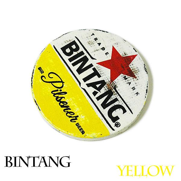 おなじみバリの【BINTANG】ビールのロゴが描かれたお洒落な木製コースターが新着です☆表・裏とも印刷をかすらせて、アンティークな雰囲気に仕上げられています。コースターとしてよりもバリの雰囲気のインテリアとしても、見逃せない1枚です☆※1枚...