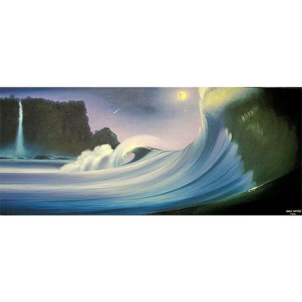 バリの海を描いたら名実ともにＮＯ．１、Ｗｉｎｄｙの『Moon light Wave』。通常の作品よりも特に時間をかけて丁寧に、タッチを更に細かく描くように、Windyに特別にオーダーしました。 大きな特大サイズで、Windy の波の世界がパ...