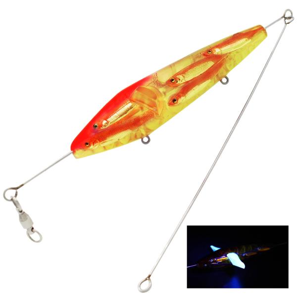 【ベイトの群を演出する本体と飛沫。トップウォータープラグ化も可能！】魚を寄せる圧倒的シブキ音とシブキ量。トローリングで使われるティザー、バードをキャスティング様にカスタム。AMEZAIKU JPや弓角などの飛ばしとしてご使用いただけます。集...