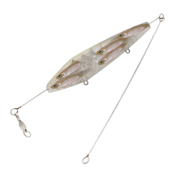 【ベイトの群を演出する本体と飛沫。トップウォータープラグ化も可能！】魚を寄せる圧倒的シブキ音とシブキ量。トローリングで使われるティザー、バードをキャスティング様にカスタム。AMEZAIKU JPや弓角などの飛ばしとしてご使用いただけます。集...