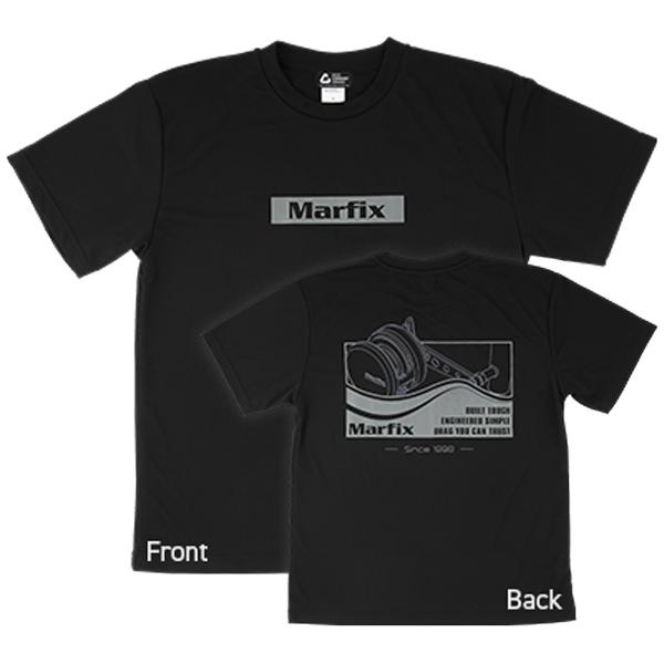 マーフィックス　ショートスリーブ Tシャツ　TYPE-01　ブラックMarfixの存在感を纏うドライTシャツ多くのジギングアングラーに愛されてきたMarfixのデザインをバックプリントに配置したアイコニックなドライTシャツ。速乾性に優れた生...