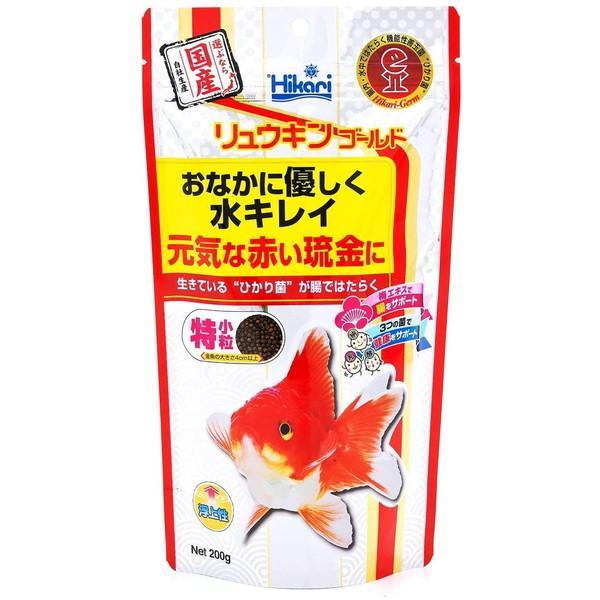 キョーリン　リュウキンゴールド ２００ｇ生きたひかり菌・3つの菌エキス・梅エキスが、丸いお腹で泳ぎが苦手な琉金の腸内環境と健康をサポート浮上性、特小粒。---対象---4cm以上の金魚---原産国---日本---原材料---小麦粉、フィッシ...