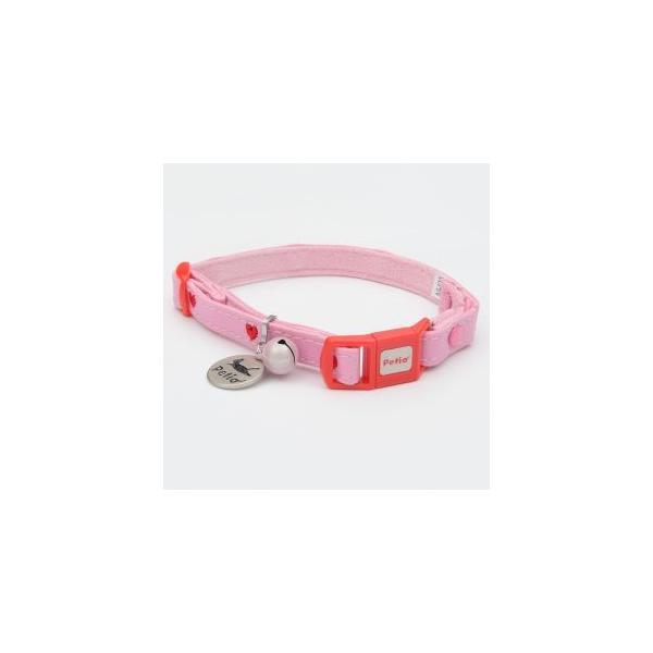 ペティオ　キャットカラー ハートレザーカラー ピンクおしゃれで可愛い猫専用首輪。迷子札、反射鈴付き。首輪が木の枝等にひっかかっても首を抜くことができるゴム付き安心仕様。---対象---全猫種---原産国---中国---材質---合成皮革--...