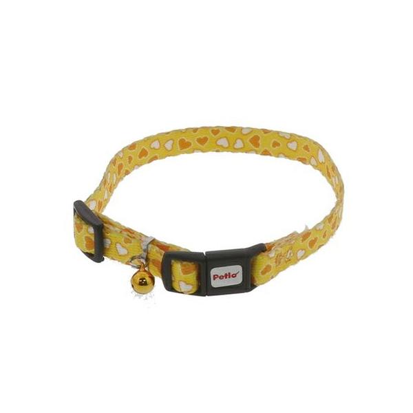 ペティオ　CAT COLLAR ハートカラー イエロー人気のハートデザインがかわいい猫専用首輪。力が加わると外れるバックル仕様。鈴付き。---対象---全猫種---原産国---中国---材質---ポリエステル---サイズ---テープ幅：10...