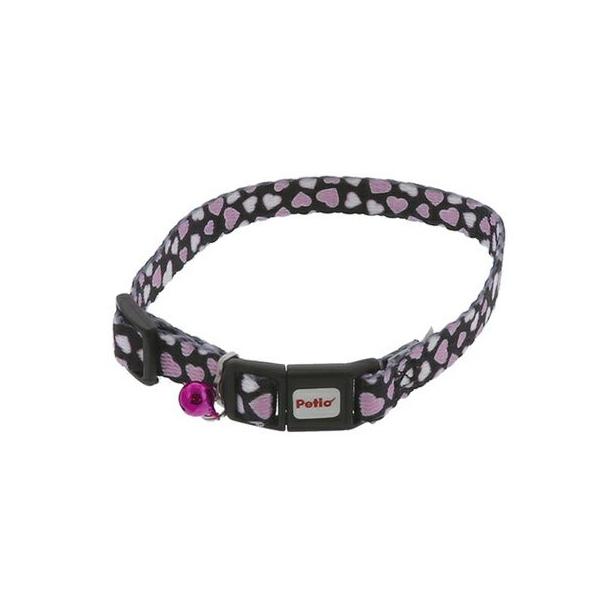 ペティオ　CAT COLLAR ハートカラー ブラック人気のハートデザインがかわいい猫専用首輪。力が加わると外れるバックル仕様。鈴付き。---対象---全猫種---原産国---中国---材質---ポリエステル---サイズ---テープ幅：10...