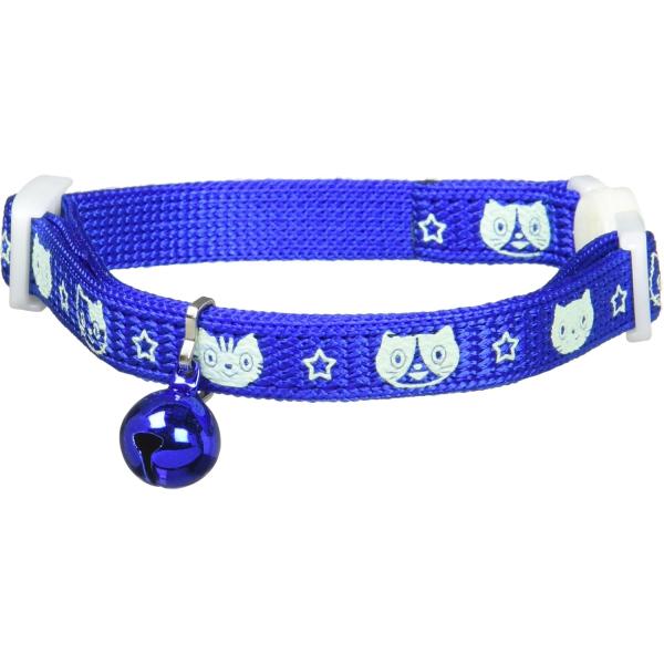 アース・ペットターキー　ねこモテ ナイトキャット 蓄光首輪 青バックルとテープ部分が光る。引っ掛けても安心、外れる機能付きバックル使用。---対象---成猫用適応体重：〜7kg---原産国---台湾---材質---ナイロン---サイズ---...