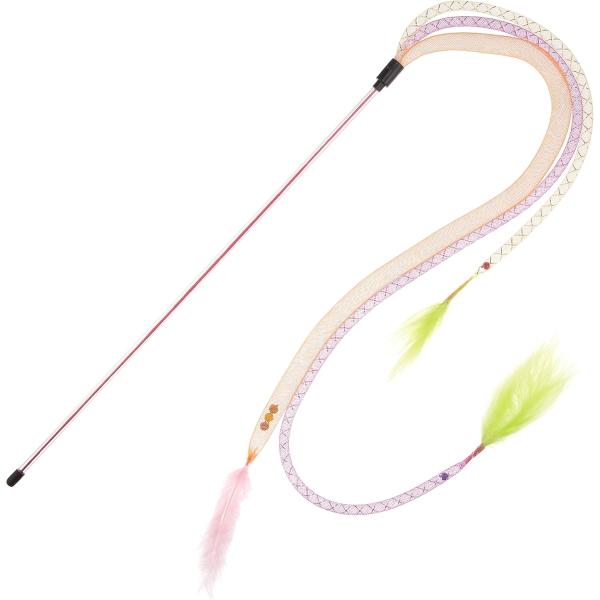 アース・ペットターキー　ねこモテ びょんびょんじゃらし02 トリプルスティックを振ると、3本のメッシュチューブが不規則に動く猫じゃらしです。カラカラ鳴る鈴と羽毛で猫ちゃん大喜びです。天然羽毛付きです。---対象---猫---材質---ナイロ...