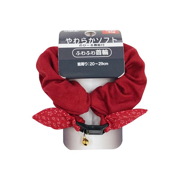 アース・ペット　ねこモテ やわらかソフトのびーる機能付 ふわふわ首輪 和桜伸縮するから「すぽっ」とはめられる。ソフトな素材で毛切れが少ない。引っかかると外れるセーフティーバックル付。鈴付き---対象---成猫用適応体重：5kgまで---材質...