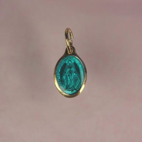 「このメダイを身に付けた人に多くの恵みが与えられた」ので不思議のメダイと呼ばれるのです。パリ「不思議のメダイ教会」で直接買い付けました。金色のメダイに美しいブルーグリーン縦：1cm横：0.8cmこちらの商品はメダイ本体のみのお取引ですが、シ...