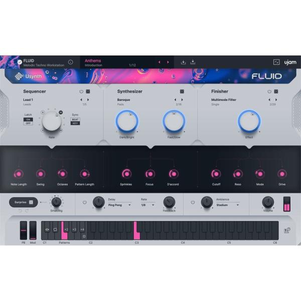 メロディックテクノを生成！多くのミュージシャンによるカバーやコピーと活気ある音楽シーンで、世界中の音楽ジャンルを席巻しているメロディックテクノ。Usynth FLUIDは、メロディックテクノやその影響を受けた音楽に最適な、簡単に生み出せる美...