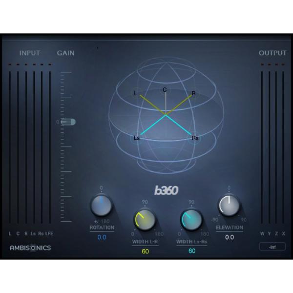 サラウンドフォーマットへコンバートB360 Ambisonics Encoderは、モノ/ステレオ/サラウンド・トラックをAmbisonics B-formatにコンバート、ミックスが可能なプラグインです。Youtube360、Facebo...