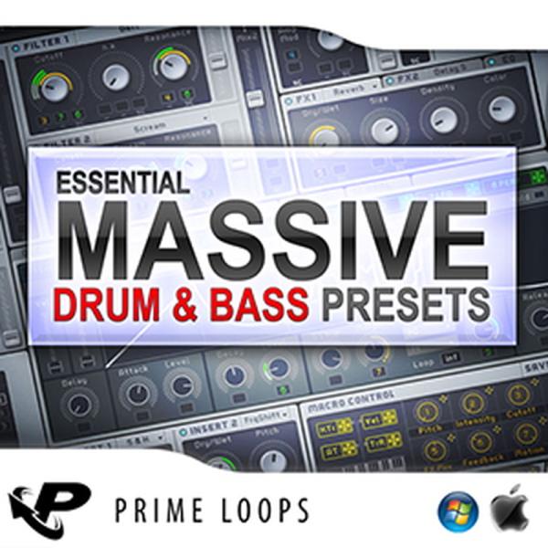 Prime Loopsのドラムンベース向けMASSIVEプリセット集・ドラムンベース向けのMASSIVEプリセット64種類収録・Synth Lead， Sequenced Synth Patterns， Pad Chord Progress...