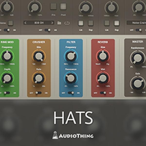 矩形波から合成する、TR-808にフィーチャーしたハイハット音源『Hats』は、ハイハットとシンバルに特化した、ドラム・シンセ音源です。合成されたノイズと、カスタム・サンプルといった、2つの独立したソースにフィーチャー。一般的なホワイトノイ...