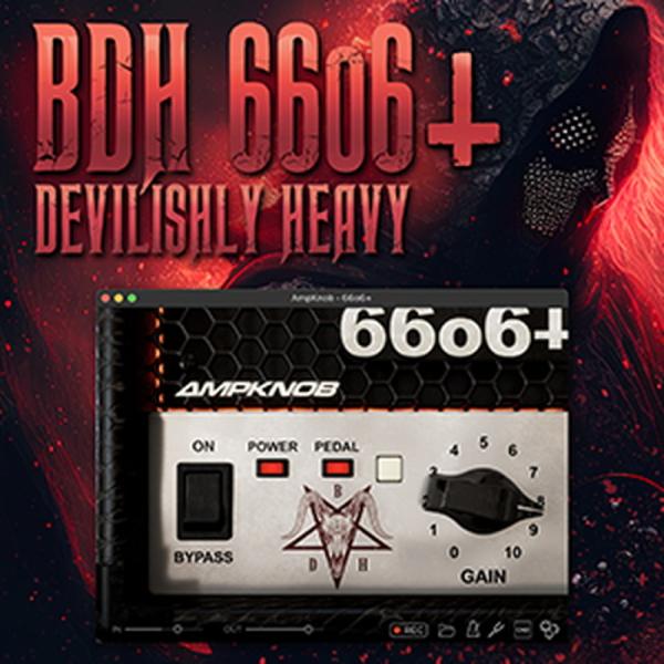 悪魔のごとくヘヴィなトーンを得られるワンノブ・ギターアンプ『AMPKNOB - BDH 66o6+』は、2000年頃の後発アンプであった「プラス」をホットロッド化し、大幅にモディファイしたものをベースにモデリングしたワンノブ・アンプシミュレ...