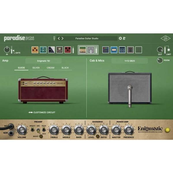 UA製品の集大成と呼ぶべきギタリストの楽園！Paradise Guitar Studioは、2016年のFender '55 Tweed Deluxeプラグインから始まり、ハードウェアのOX、UAFXペダル、そしてUAD Native Gu...