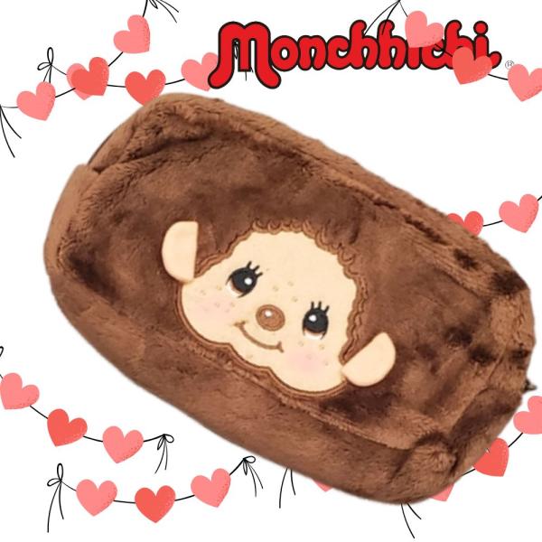 【発売日：2026年01月24日】フワモコモンチッチのカワイイ横型ポーチです。化粧品を入れたり　文房具を入れたり柔らかい素材なので大容量となります。