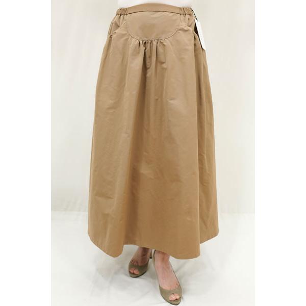 【発売日：2025年08月18日】T6056/ポリエステルメモリーグログラン素材、脇〜背面をゴムインベルにした、２枚接ぎのロング／マキシ丈フレアースカート、お腹周りに中心部にギャザーを寄せてＵ字型の切替を入れ、ギャザーを入れて立体感を持たせ...