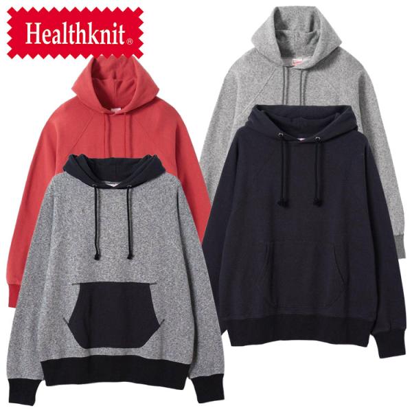 Healthknit #3151 Tompkins Sweat Hoodie Long SleeveQUALITY：コットン100%COLOUR：ヘザーグレー、フェードレッド、フェードブラック、ヘザーグレー×フェードブラックSPECＭ：着丈...