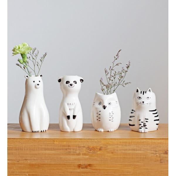 品番シナリー モチーフフラワーベース （4種） Sceneryvase / シナリーベースネコsize： 約 w70×d70×h100mm重量: 約 155gフクロウsize： 約 w68×d70×h88mm重量: 約 150gシロクマsi...