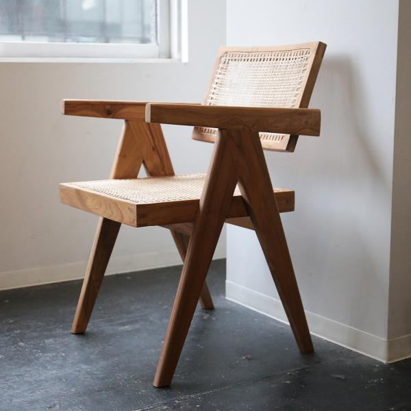 ■商品名 / V-leg Office Chair（Burma Teak）■カラー / ウッディ■SIZE / H 79.5cm　背凭れ/ W 46.5cm　脚/ W 51.5cm　D46cm　座面/ H 43cm　W 45.5cm　D 4...