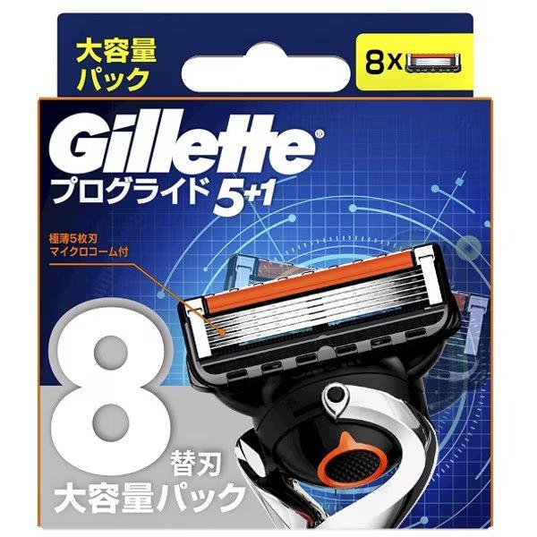 ■商品説明●すべてのプログライド、フュージョン、スキンガードのホルダーで使用できます。●肌の凹凸に密着剃り残しゼロへ。●ミネラルオイル配合ジェルスムーサー。なめらかな剃り心地へ●マイクロコーム付、極薄５枚刃。ジレット史上、最高の極薄刃で肌へ...